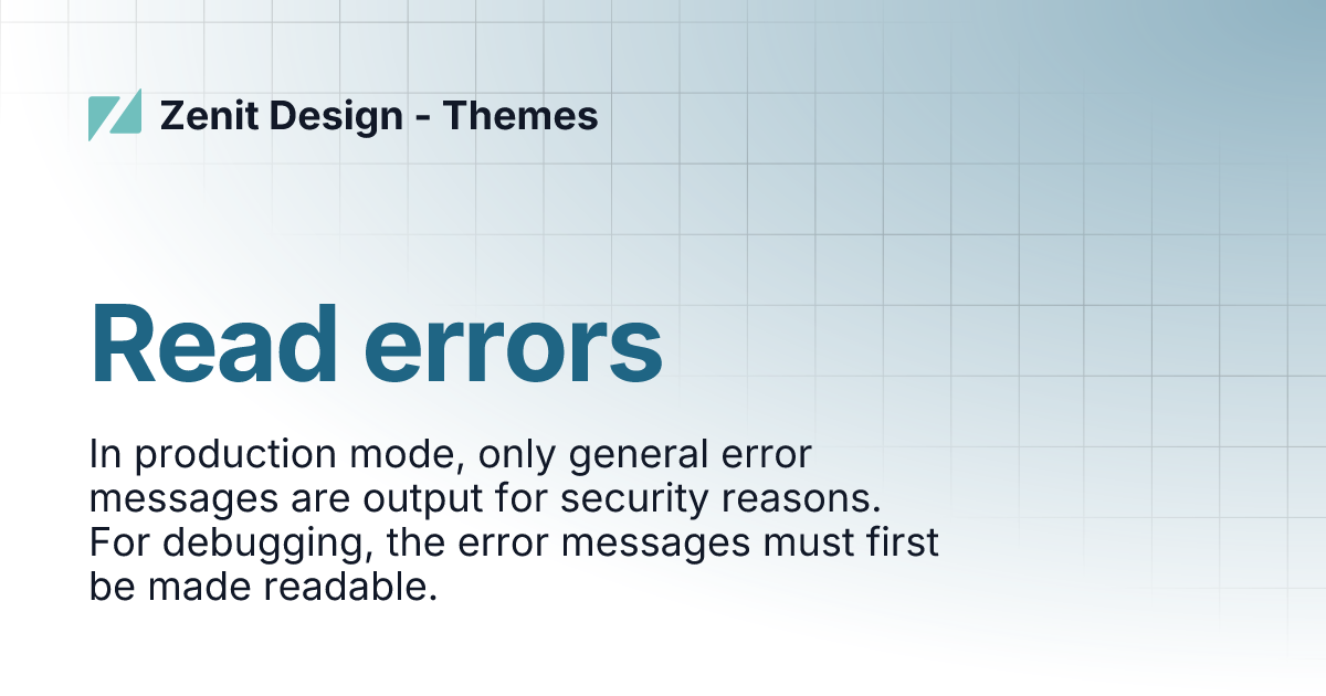 Read errors | Zenit Design - Themes