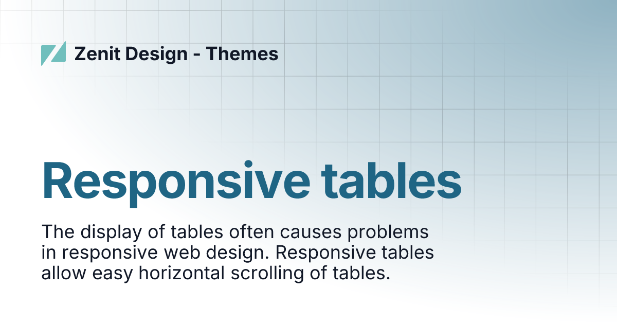 Responsive tables | EN | Zenit Design - Themes