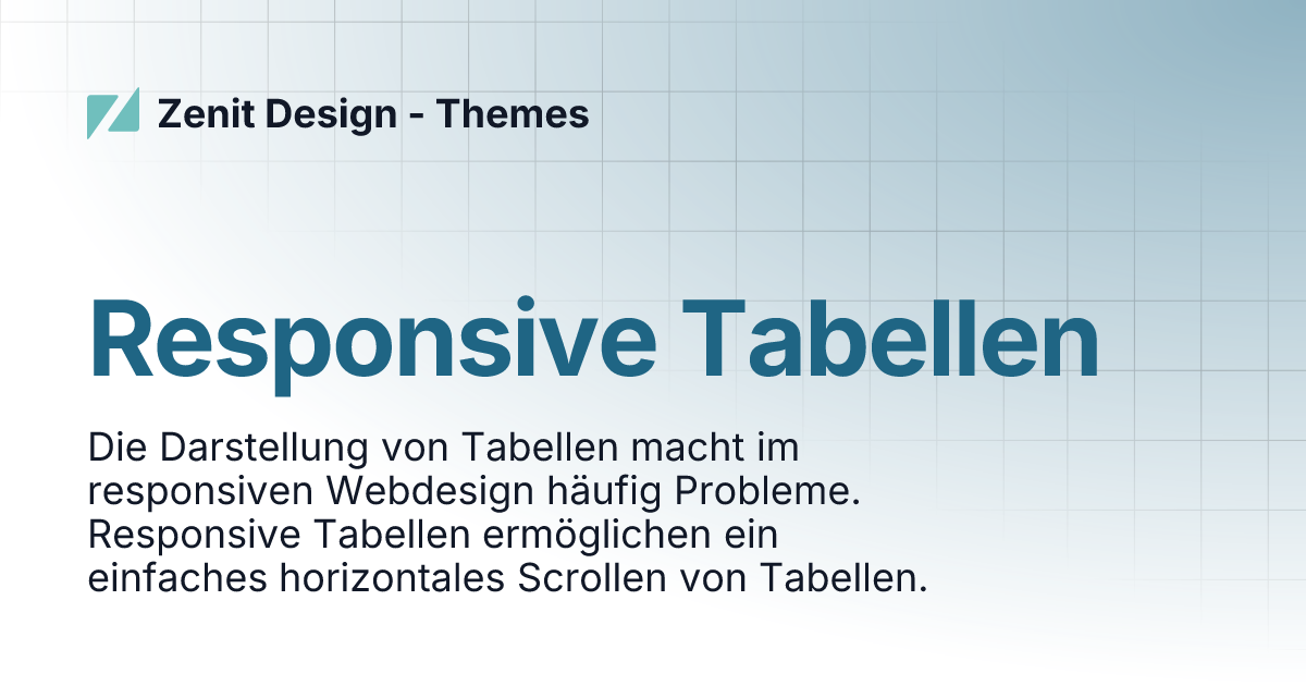 Responsive Tabellen | Zenit Design - Themes