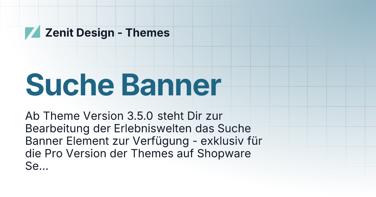 Suche Banner | Zenit Design - Themes